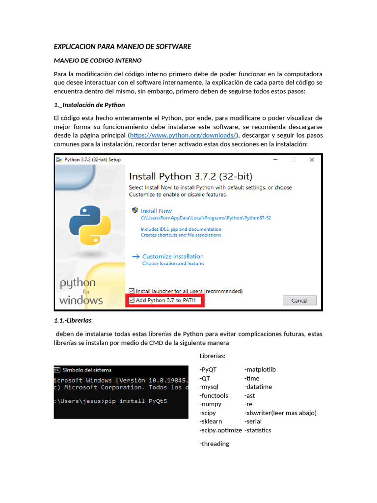 Guía para Manejo de Software en Python | PDF | Lenguaje de escritura ...