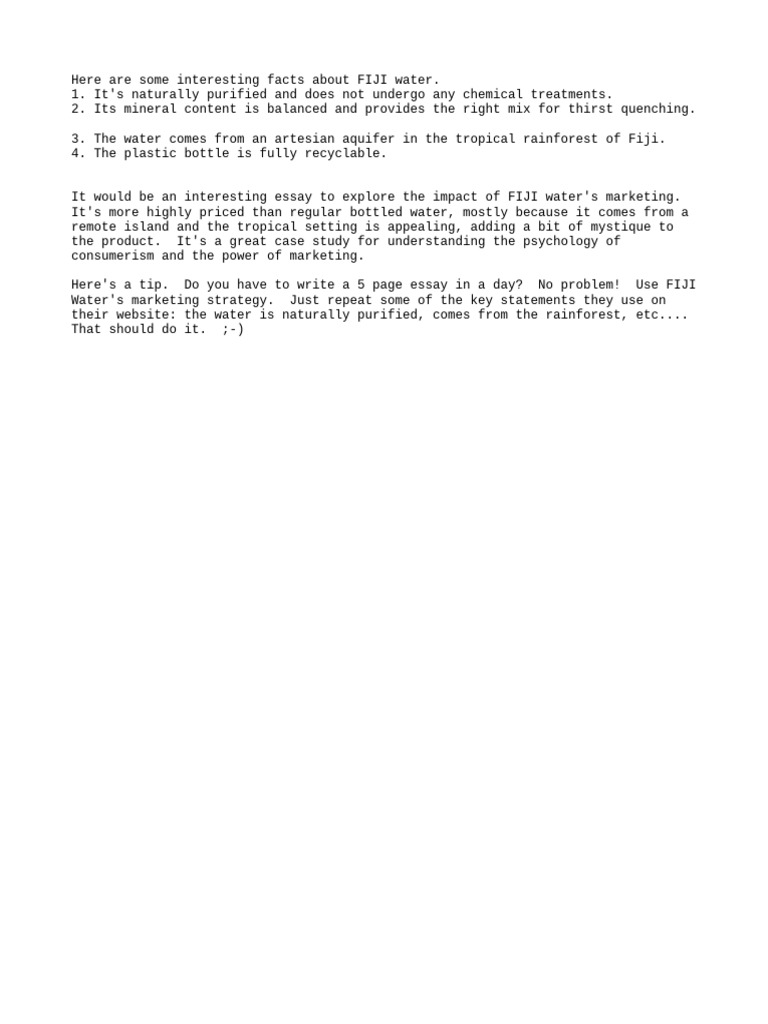 FIJI Water Introduction | PDF