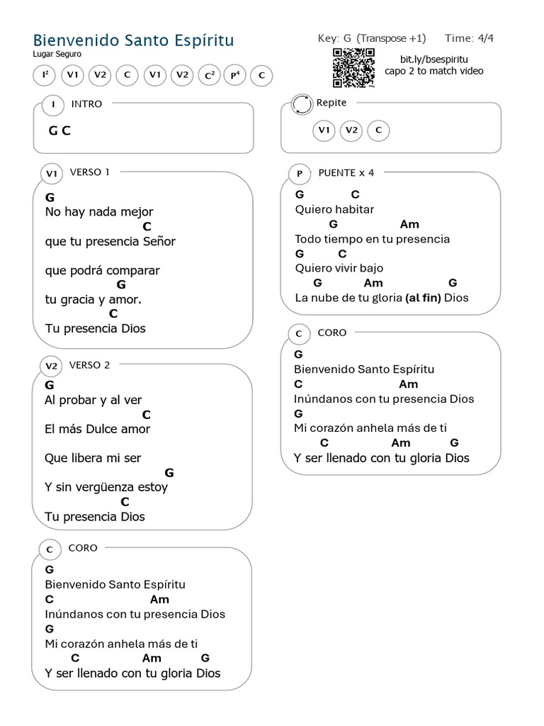 Bienvenido Santo Espíritu New Chart | PDF