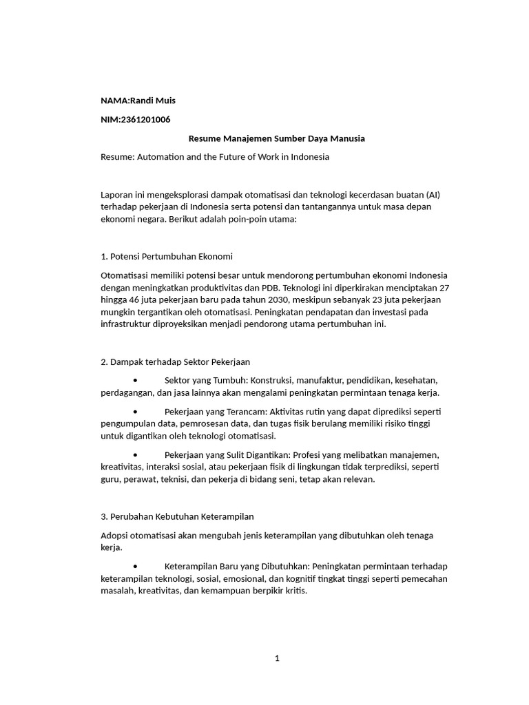 Resume MSDM Randi Muis | PDF