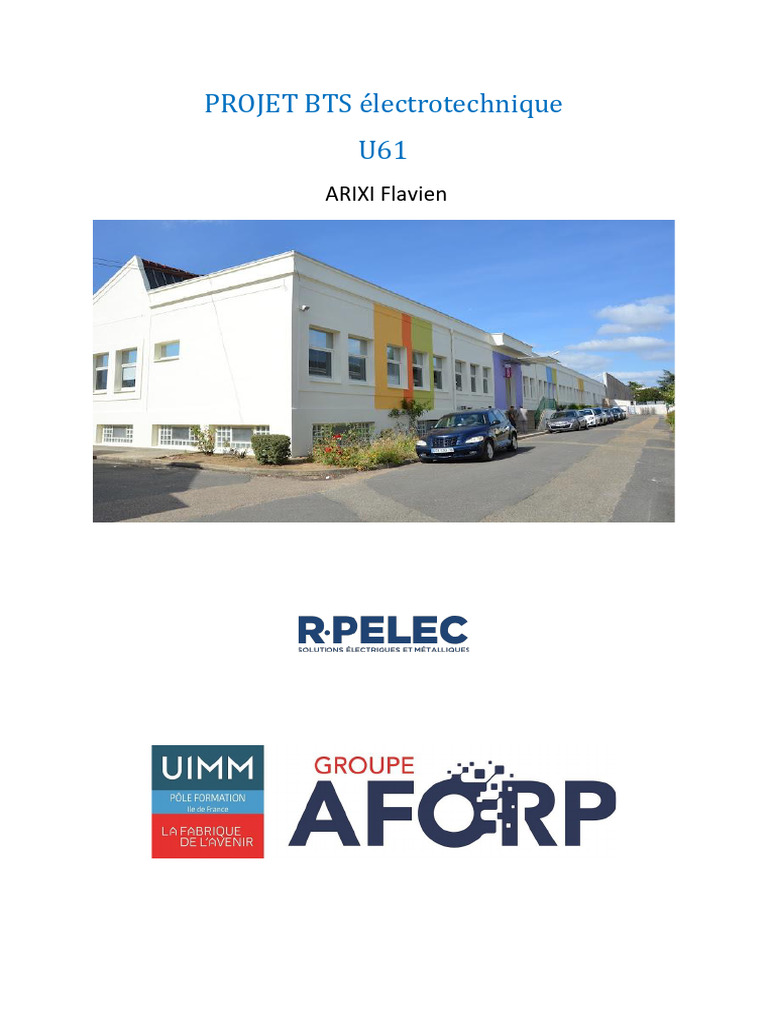 Projet U61 BTS Électrotechnique R-Pelec | PDF | Business | Prise électrique