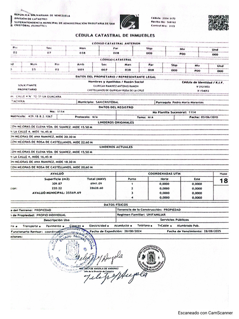 Cédula catastral | PDF