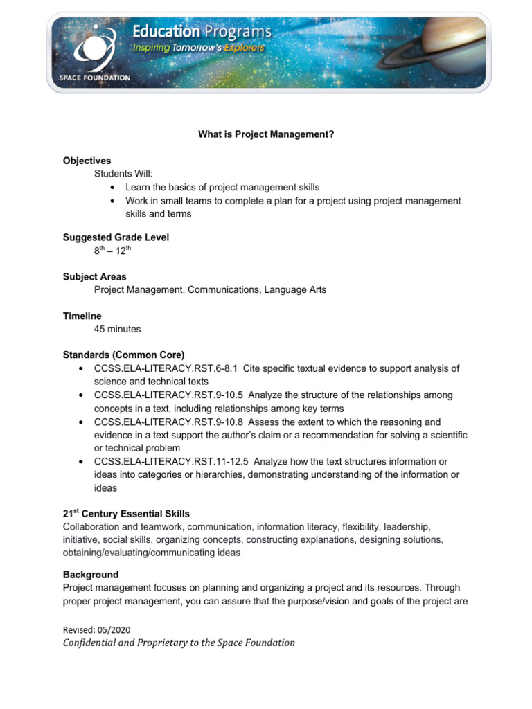 Project-Management-lesson | PDF | Project Management | Business