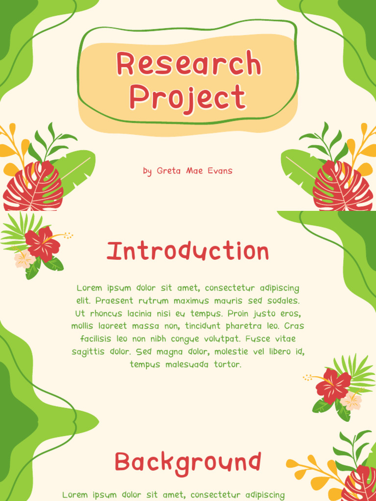 Green Abstract Summer Plants Illustration Research Project Presentation ...