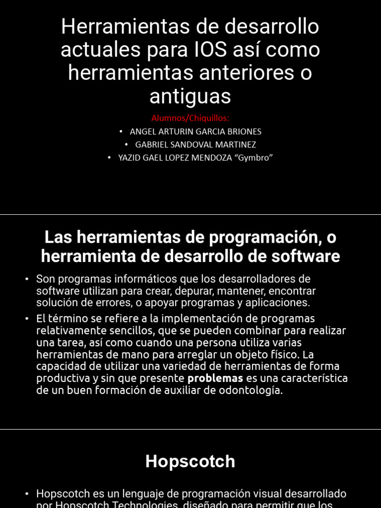 Herramientas Desarrollo IOS | PDF | Lenguaje de programación ...