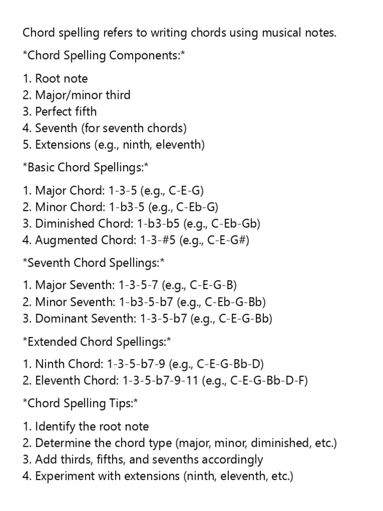 Chord Spelling | PDF
