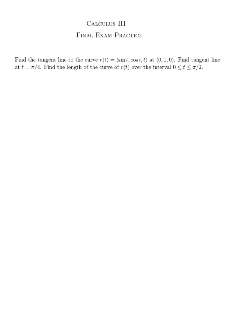 Cal-3 F23 Final Free Response Study Guide | PDF