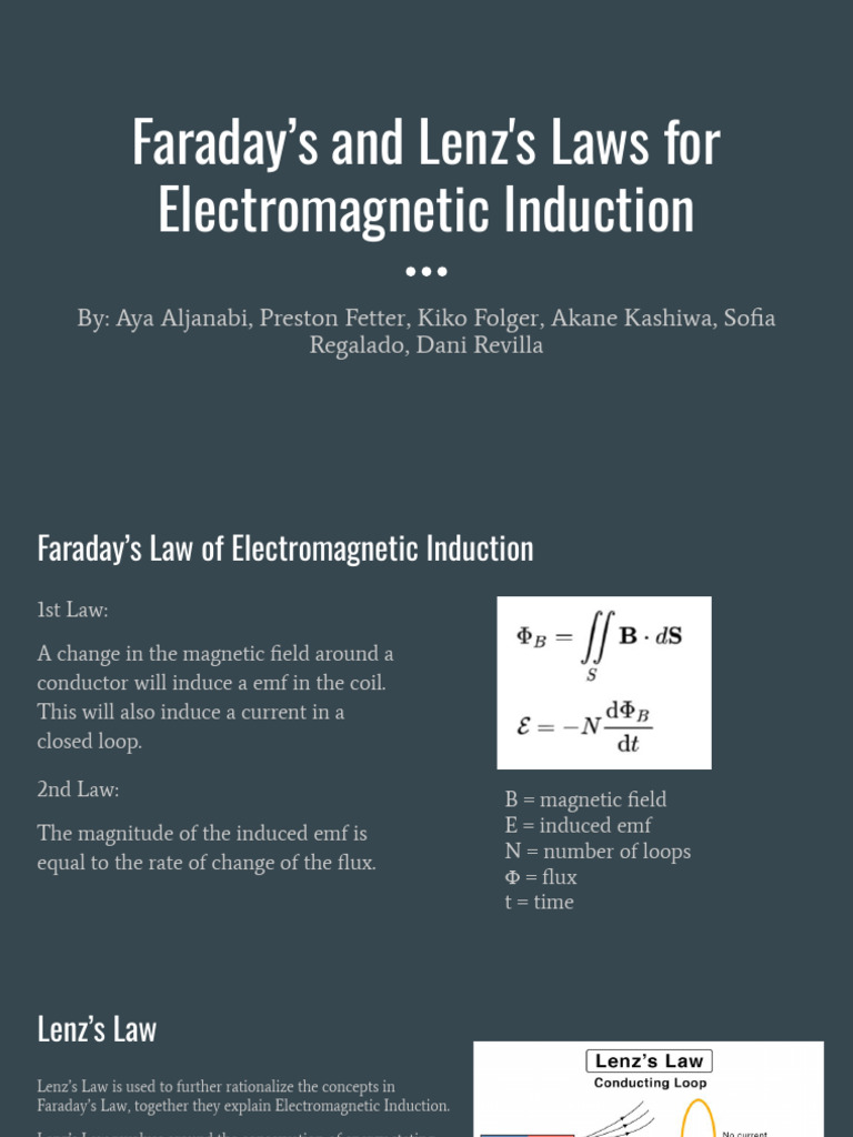 Faraday's and Lenz's Laws For Electromagnetic Induction | PDF ...