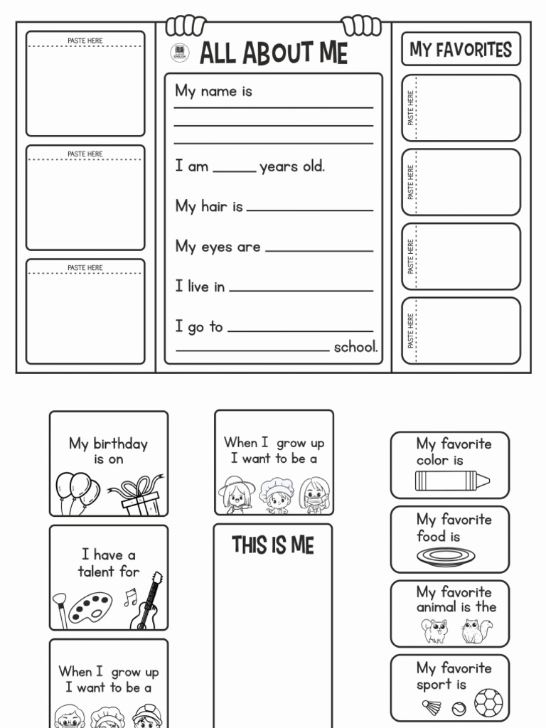 All About Me Craft Template Copyright 2022 English Created Resources | PDF