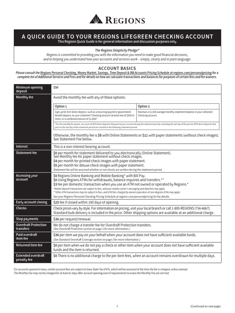 QuickGuide LifegreenChecking | PDF | Overdraft | Transaction Account