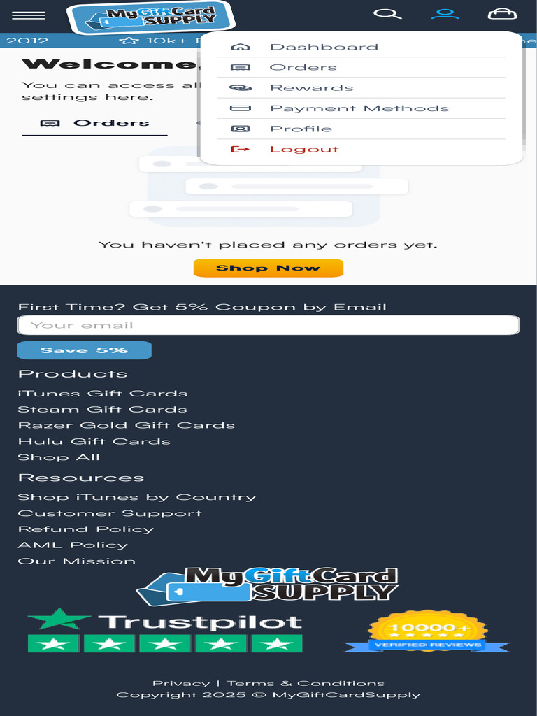 My Account - MyGiftCardSupply (US Gift Cards) 2 | PDF