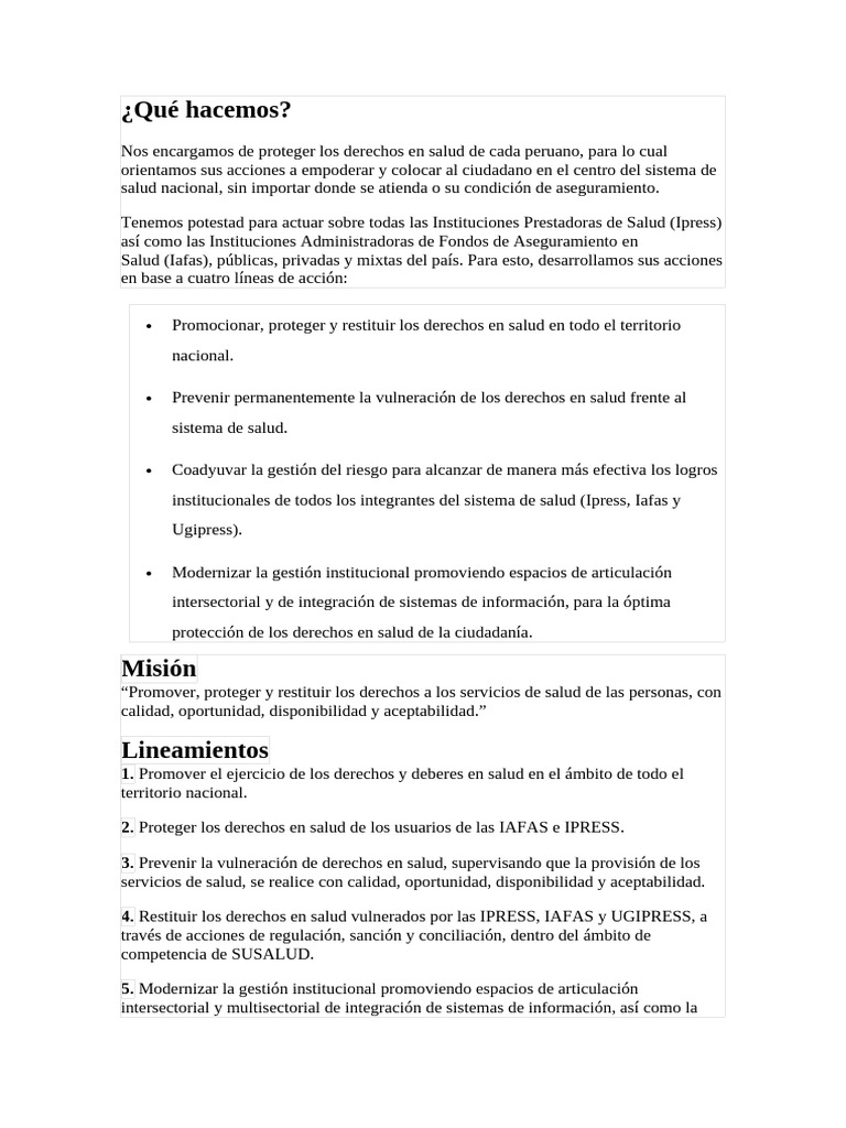 SUSALUD | PDF