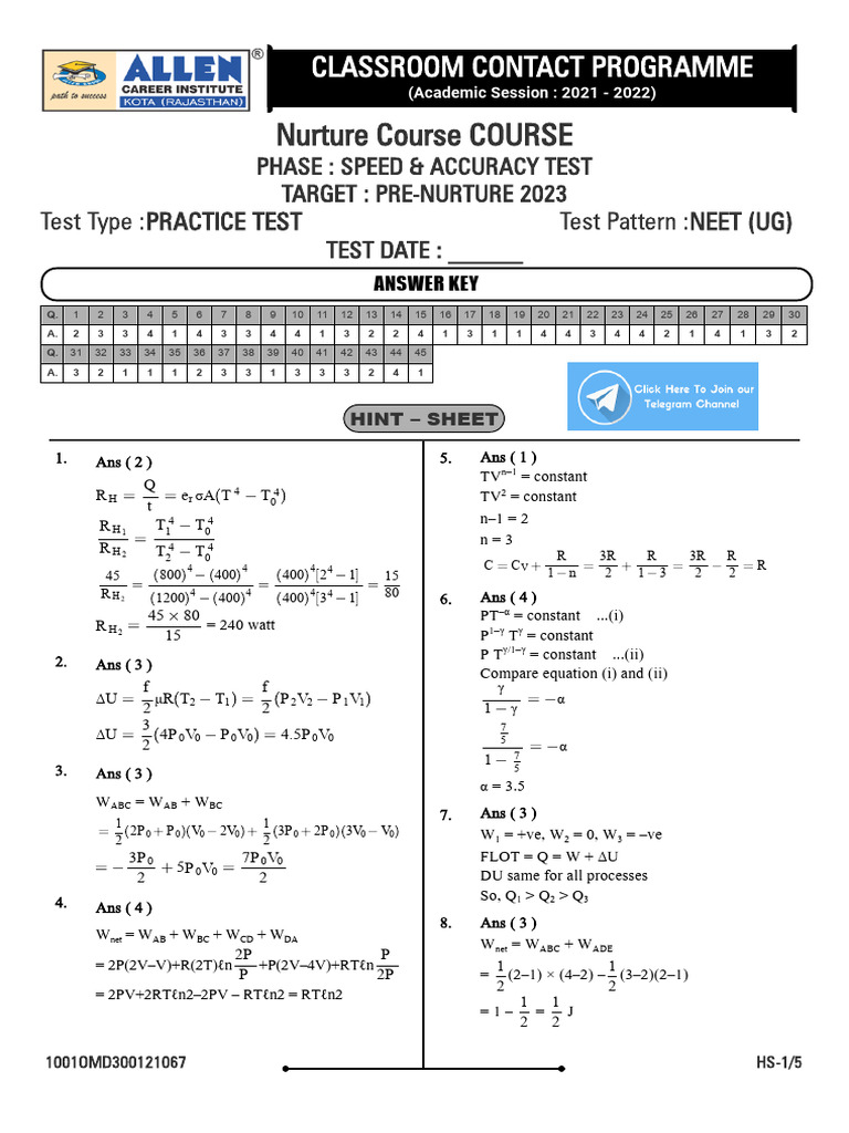 Revised SAT # 13 (Thermal Physics) HS | PDF | Continuum Mechanics | Physics