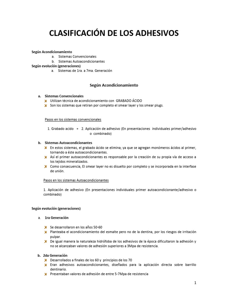 Clasificación de Los Sistemas Adhesivos | PDF | Adhesión | Materiales