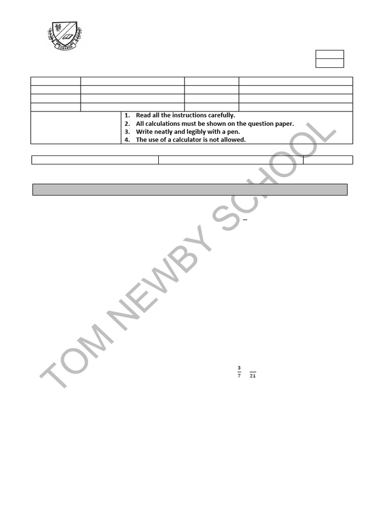 Grade 5 Math Year-End Test | PDF | Mathematics