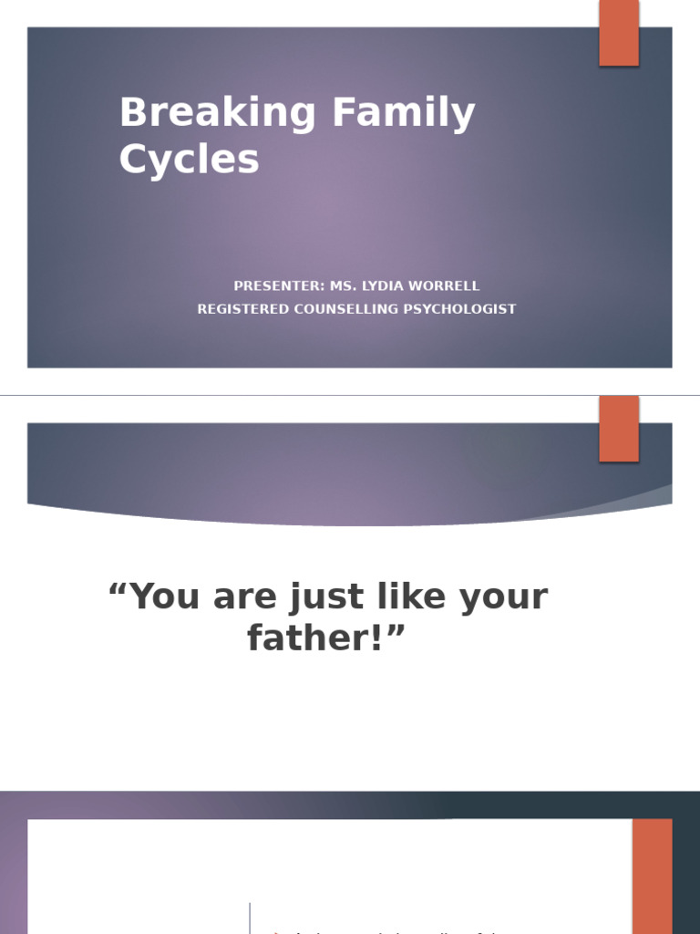 Breaking Family Cycles. | PDF | Family | Intimate Relationships