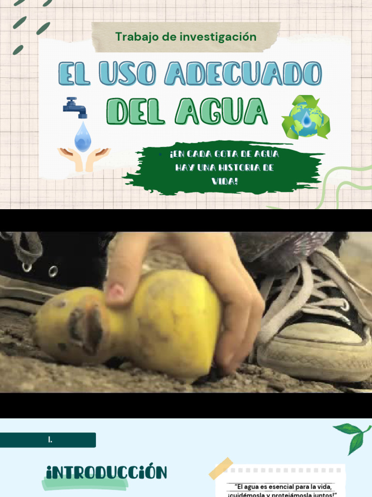 El Uso Adecuado Del Agua | PDF | Agua | Recursos hídricos