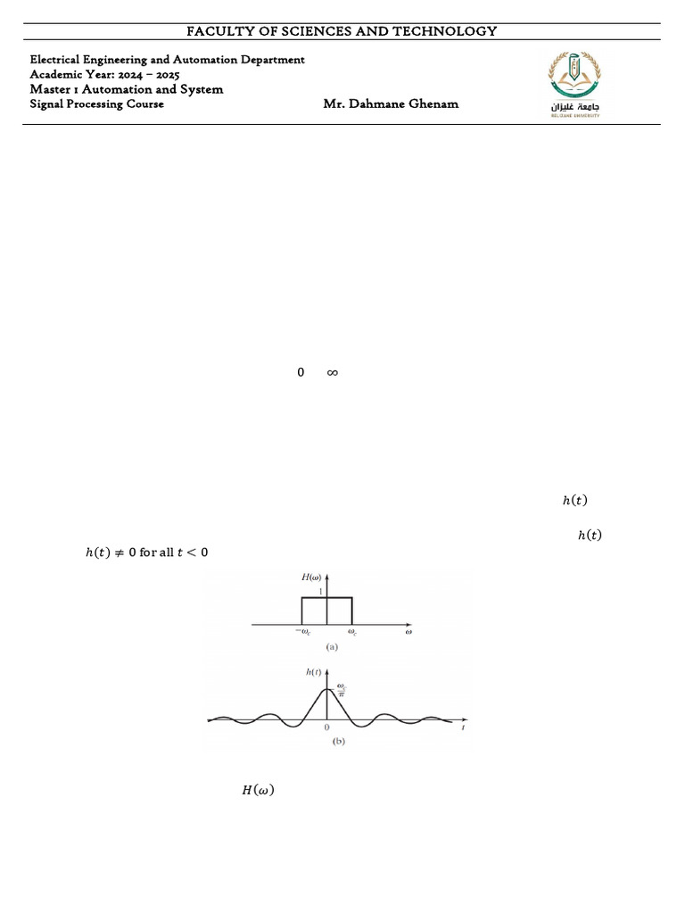SP chapter2 V2 | PDF | Filter (Signal Processing) | Low Pass Filter