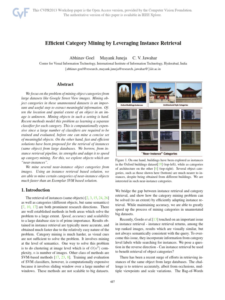 Goel Efficient Category Mining 2013 CVPR Paper | PDF | Information ...