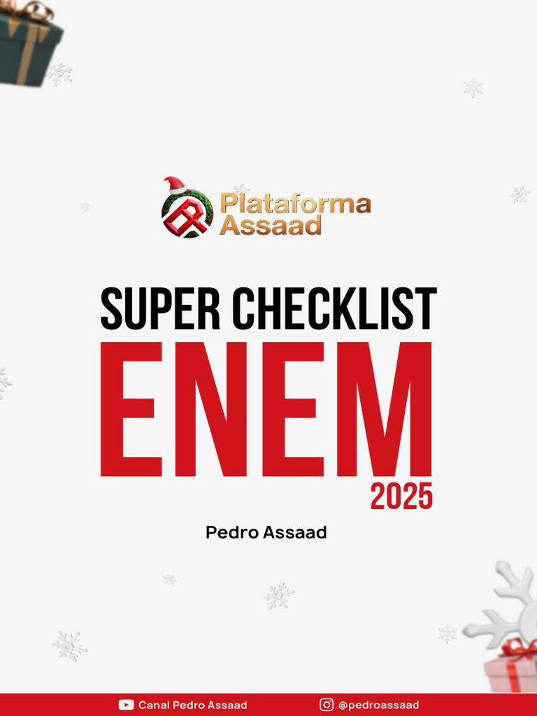 Checklist Medicina 2025 - Especial de Natal Plataforma Assaad | PDF | Área | Biologia