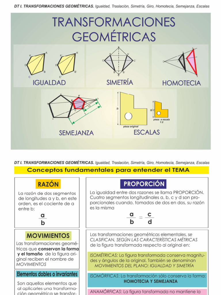 Transformaciones Geométricas Isométricas e Isogonales | PDF