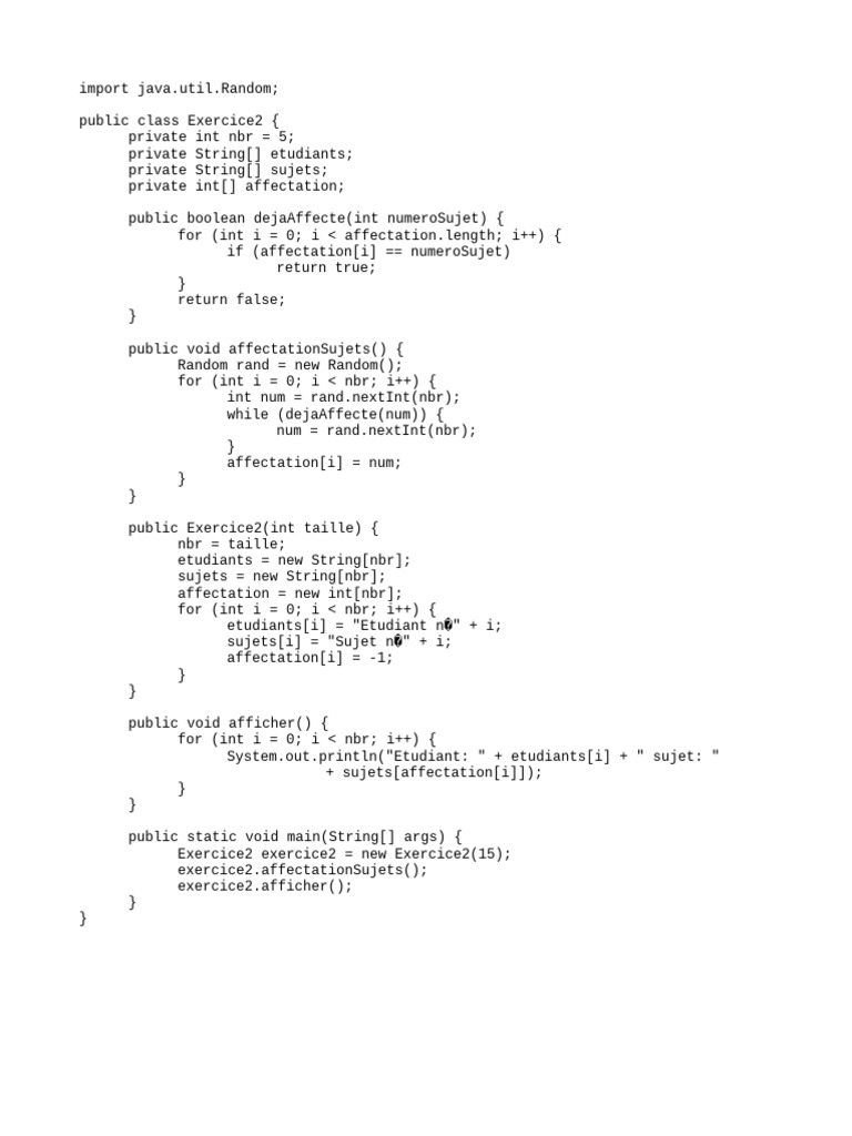 Exercice2 Java | PDF