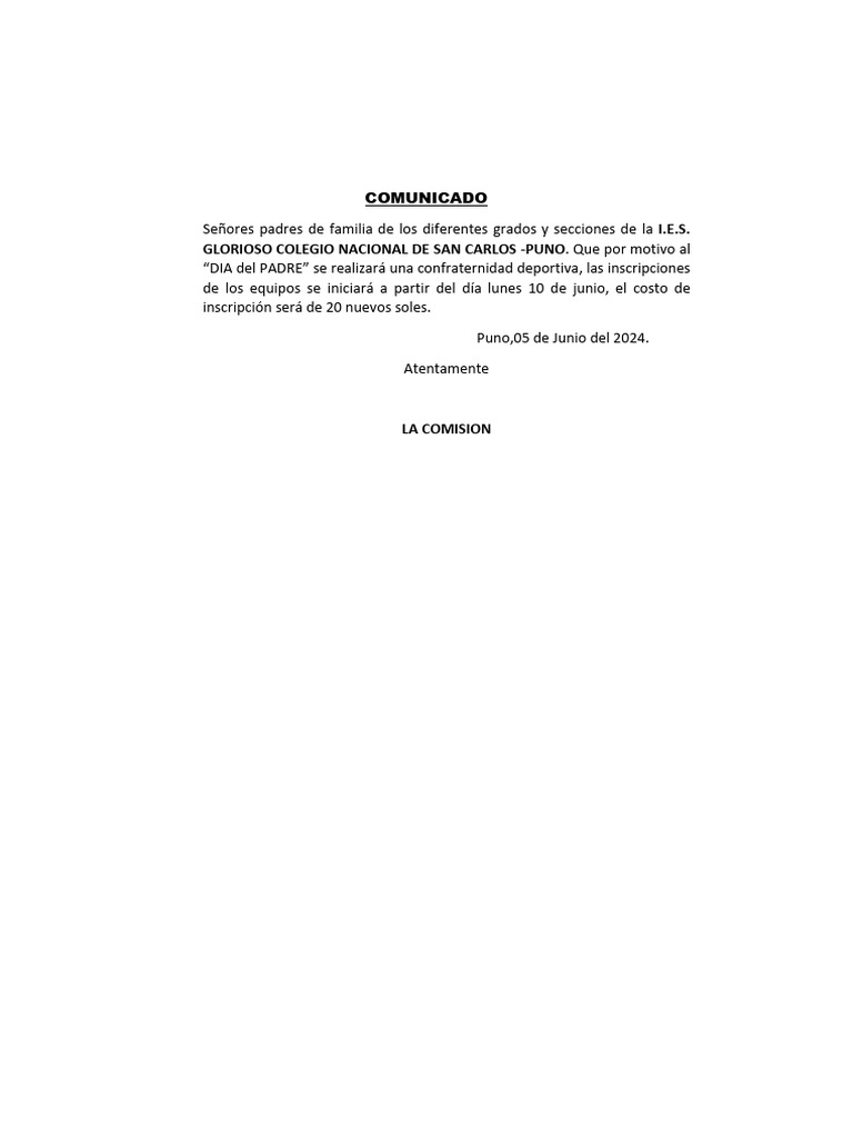 Comunicado | PDF