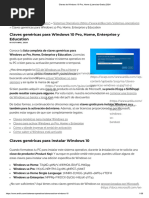 Usar Estás Claves Genérica Instalacion Y. Activación Windows 10 | PDF | Windows 10 | Microsoft ...