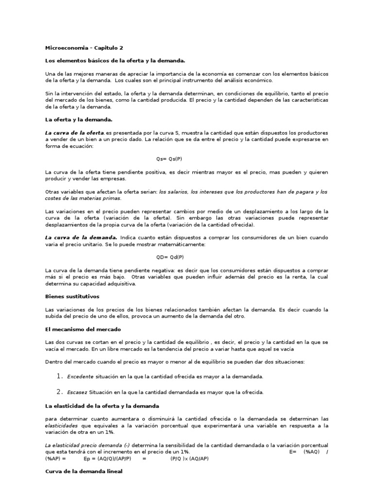 Microeconomia Capitulo 2 | PDF | Elasticidad (economía) | Oferta (economía)