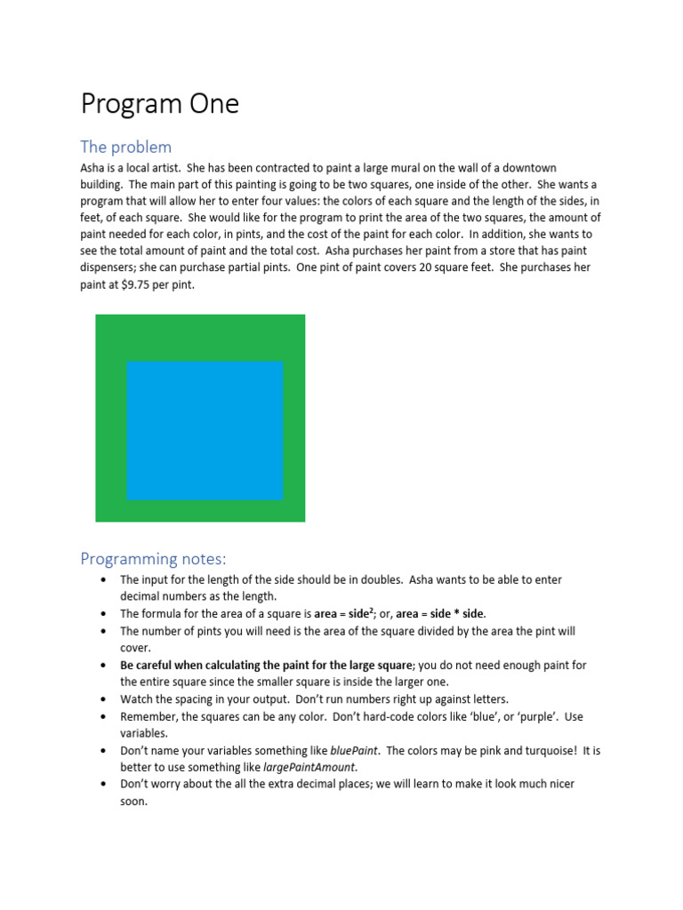CPT 167 ProgramOne PaintSquares | PDF | Area