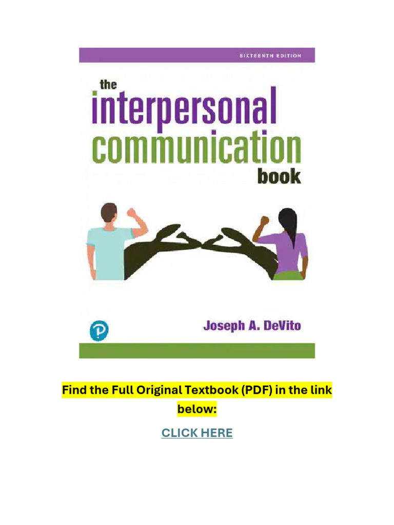 The Interpersonal Communication Book 16th Edition TEXTBOOK | PDF ...