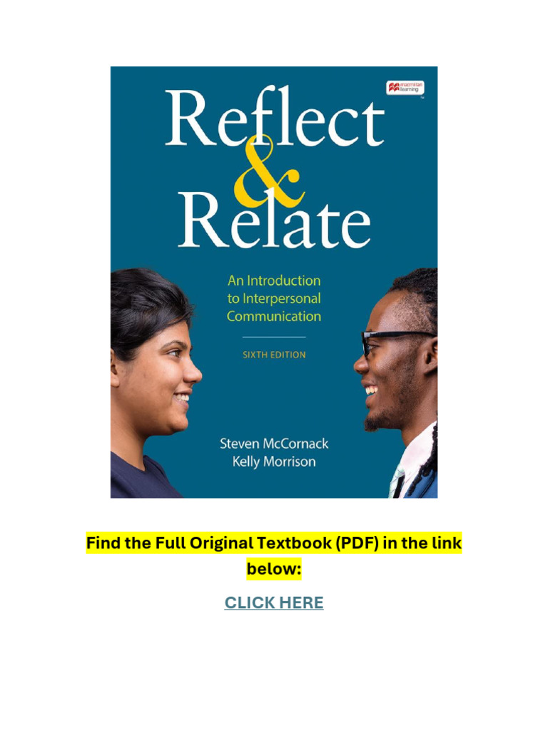 Reflect and Relate An Introduction To Interpersonal Communication 6th ...