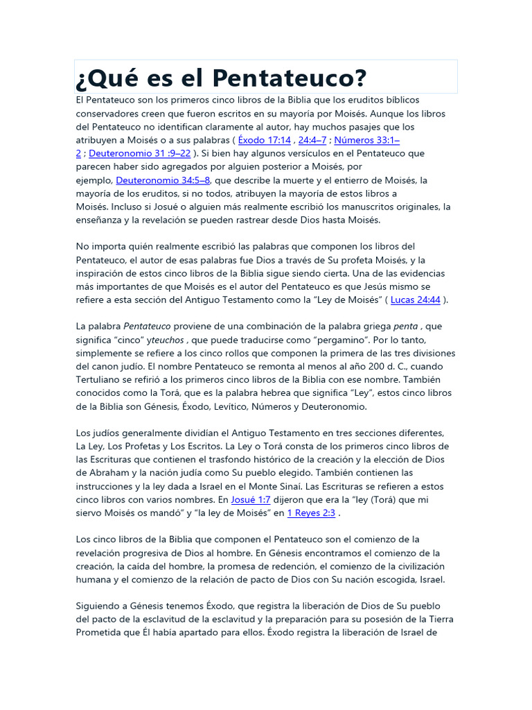 Qué Es El Pentateuco Okok | PDF | Tora | Libro del éxodo
