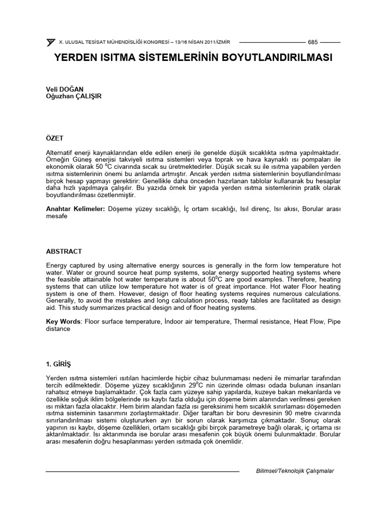 Yerden Isitma Sistemlerinin Boyutlandiri | PDF