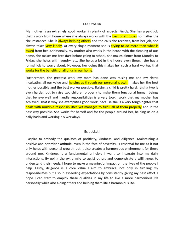 Good Work | PDF