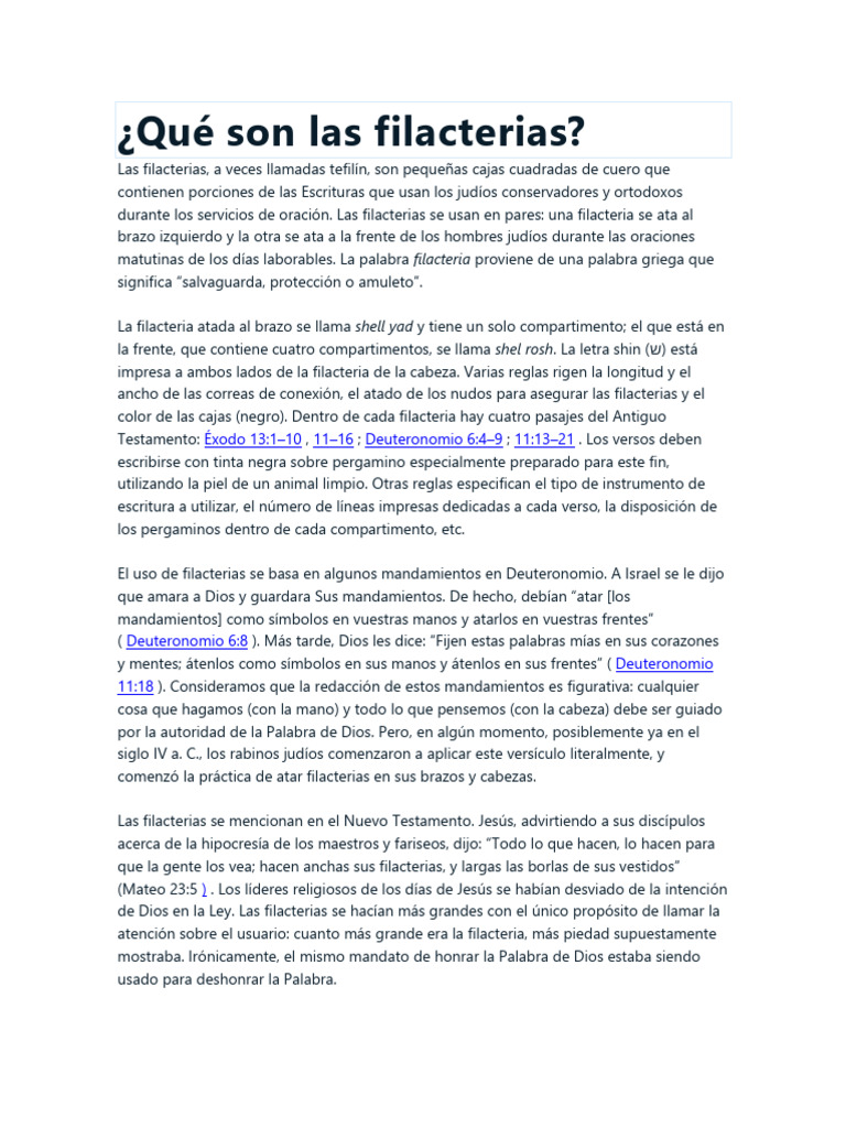 Significado de las Filacterias Judías | PDF