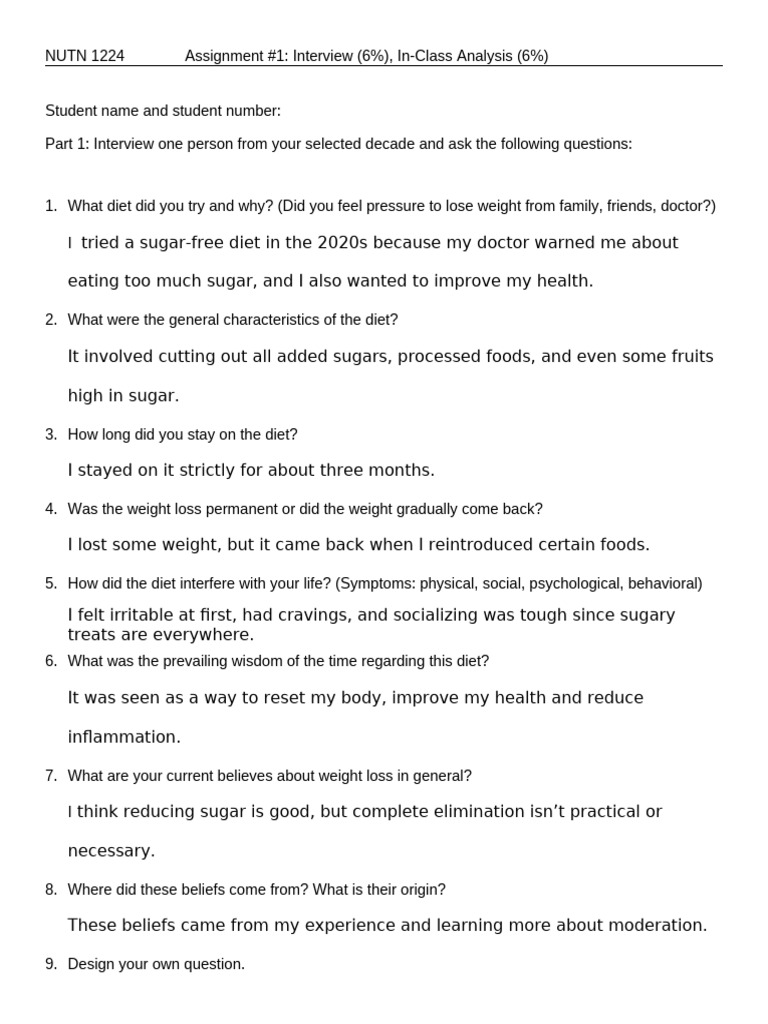 Class 2 - Part 1 of Assignment 1 | PDF