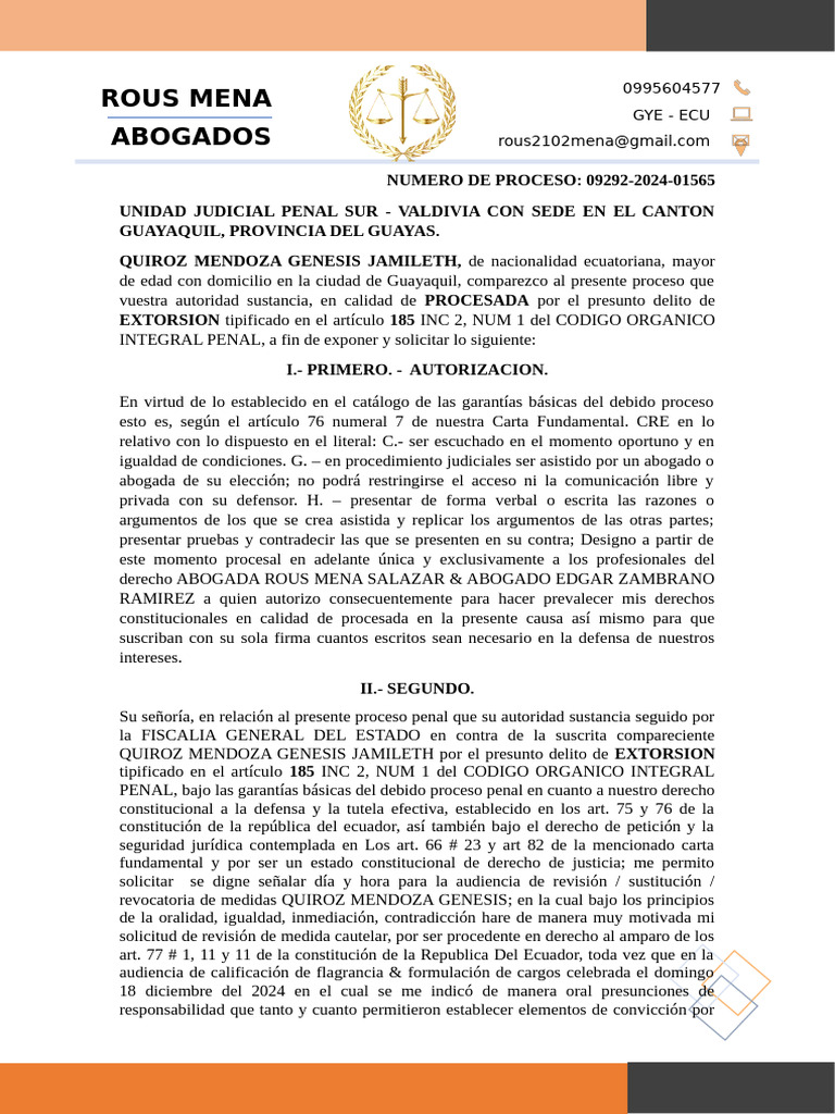 Revision de Medidas Genesis Quiroz | PDF | Mandato | Debido al proceso