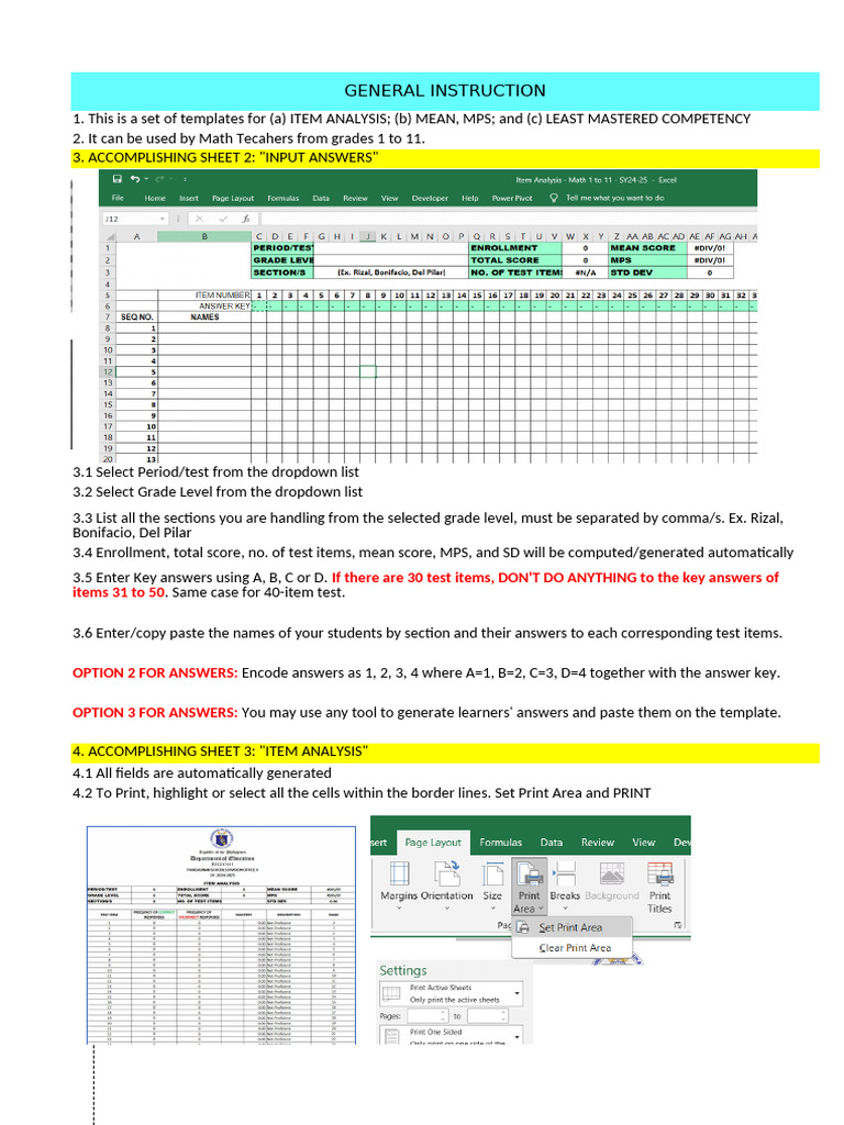 Item Analysis Math 1 To 11 SY24 25 - Corrected - Final | PDF ...