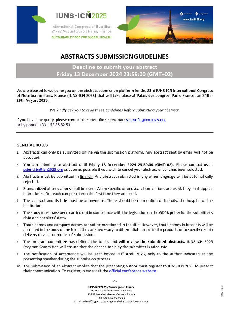 25ICN---Submission-guidelines-Abstracts | PDF | Computing