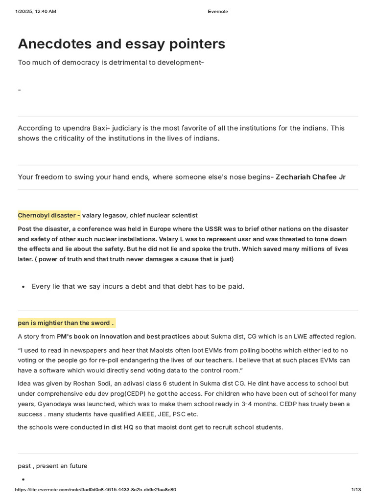 Insights on Anecdotes for Essays | PDF | Poaching | Crime & Violence