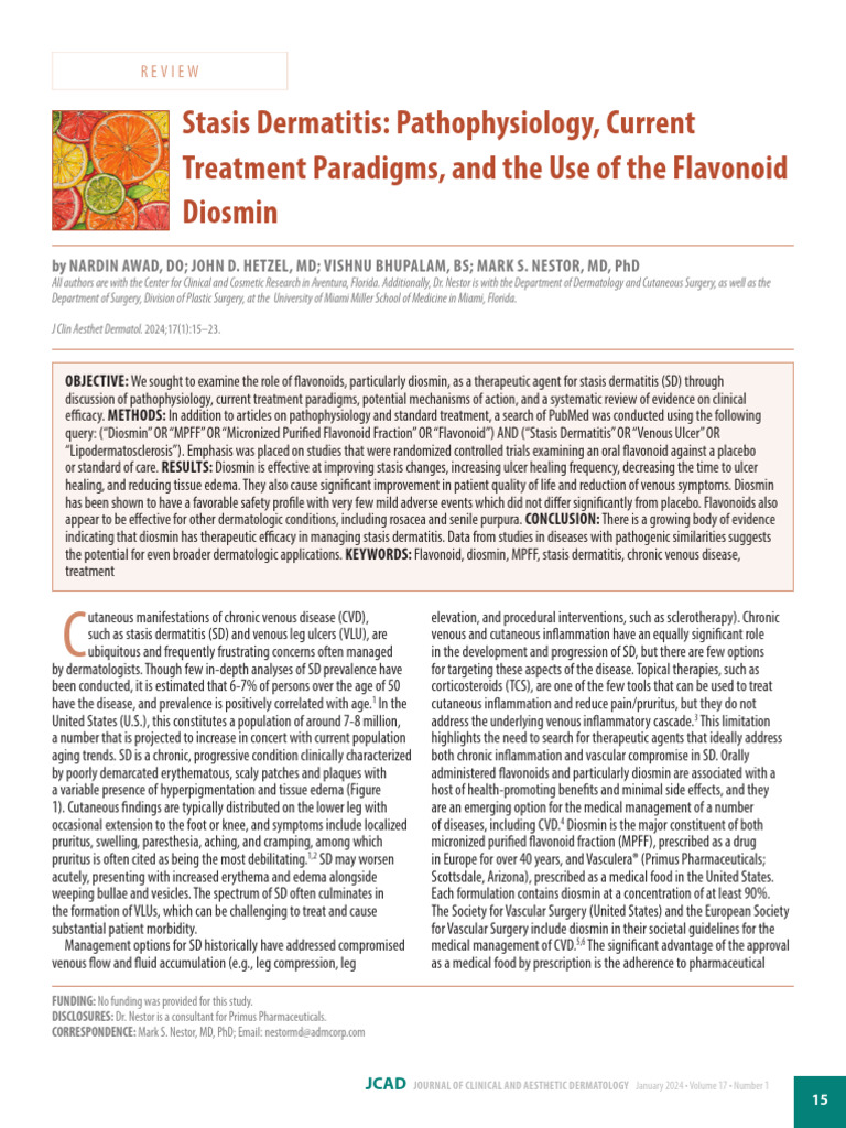 Stasis Dermatitis Pathophysiology, Current Treatment Paradigms, and The ...