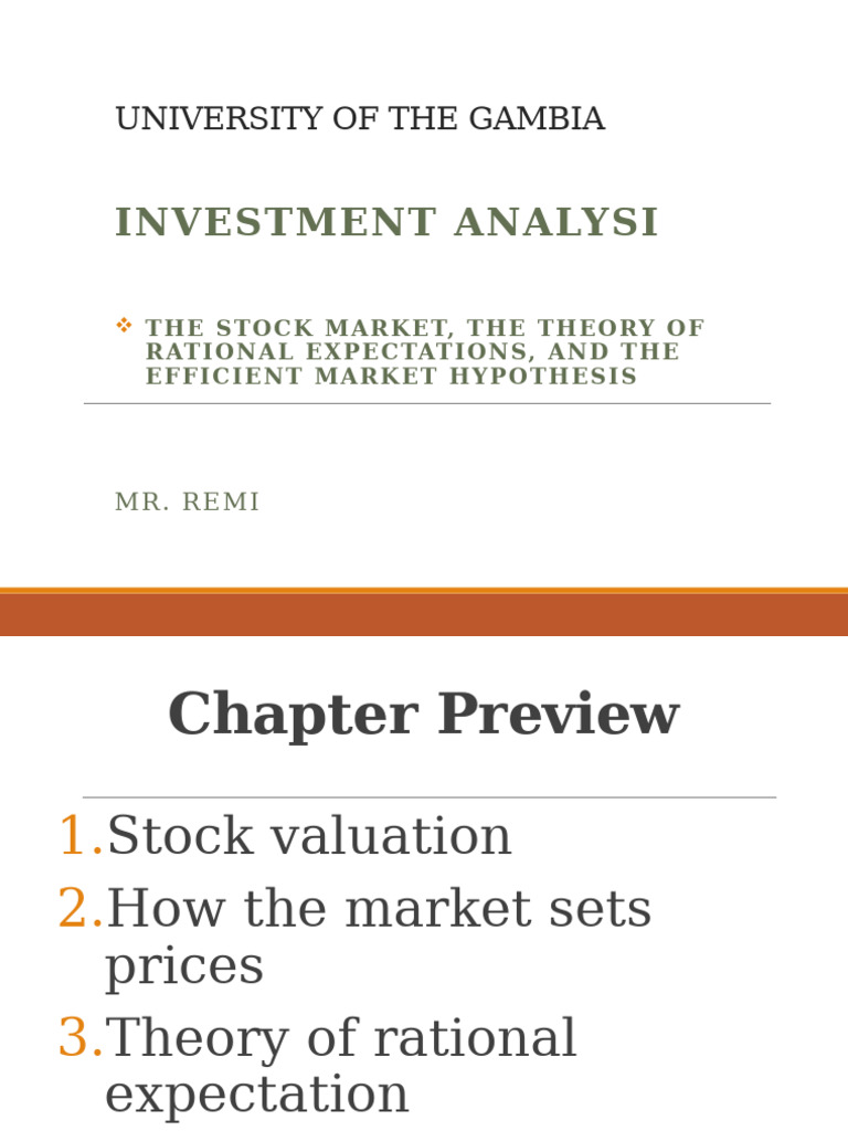 Stock Valuation and Market Theories | PDF | Present Value | Stocks
