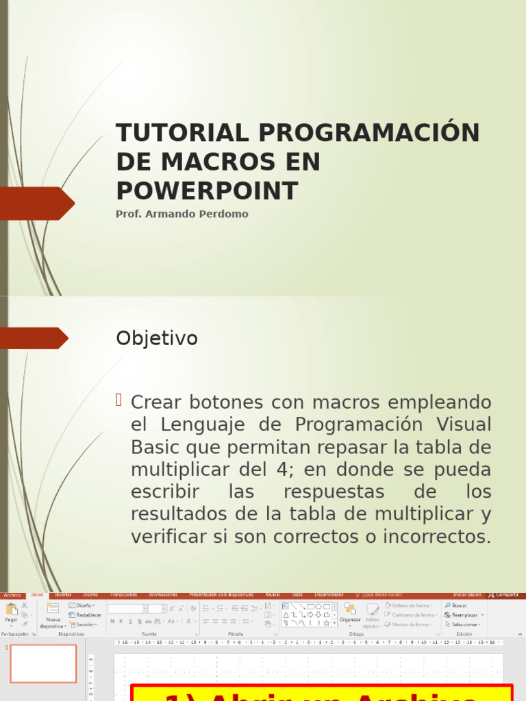 Tutorial VB Powerpoint1 | PDF | Microsoft PowerPoint | Programación de computadoras