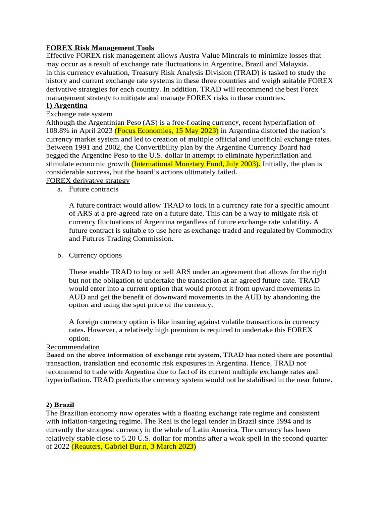 Effective FOREX Risk Management Strategies | PDF | Foreign Exchange ...