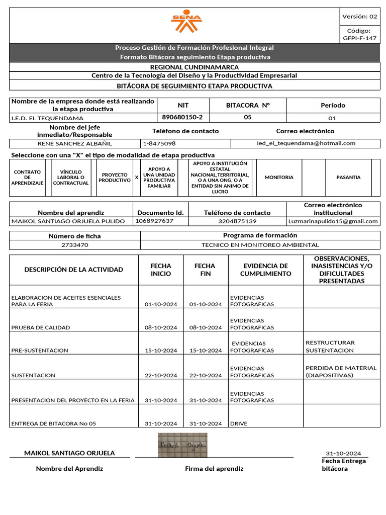 Bitacoras 5 Maikol | PDF