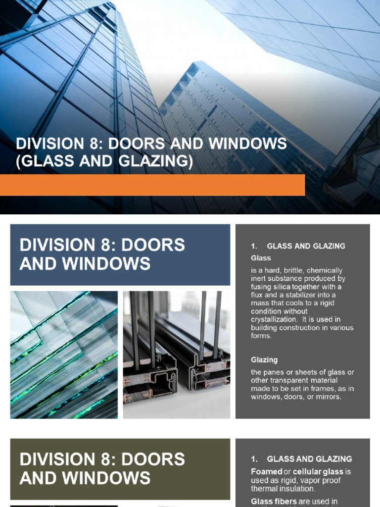 Glass and Glazing Part 1 Division 8 | PDF