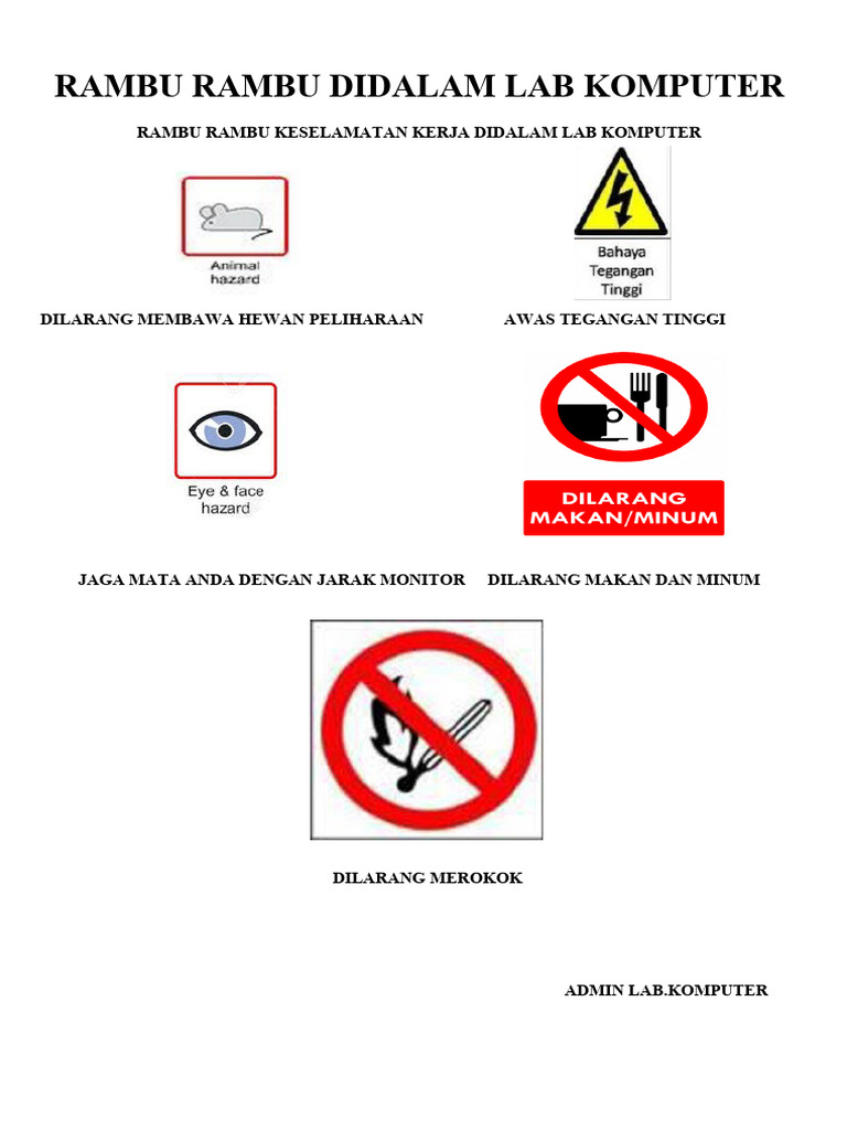 Rambu Rambu Lab Komputer PDF Free | PDF