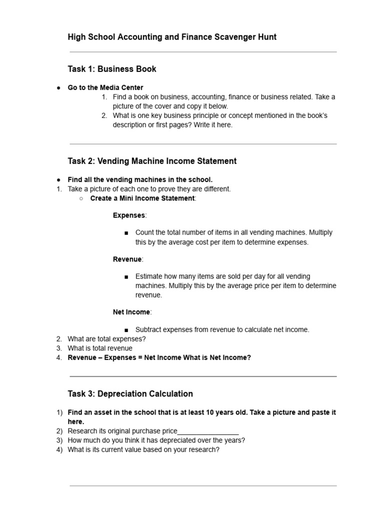 Scavenger Hunt | PDF