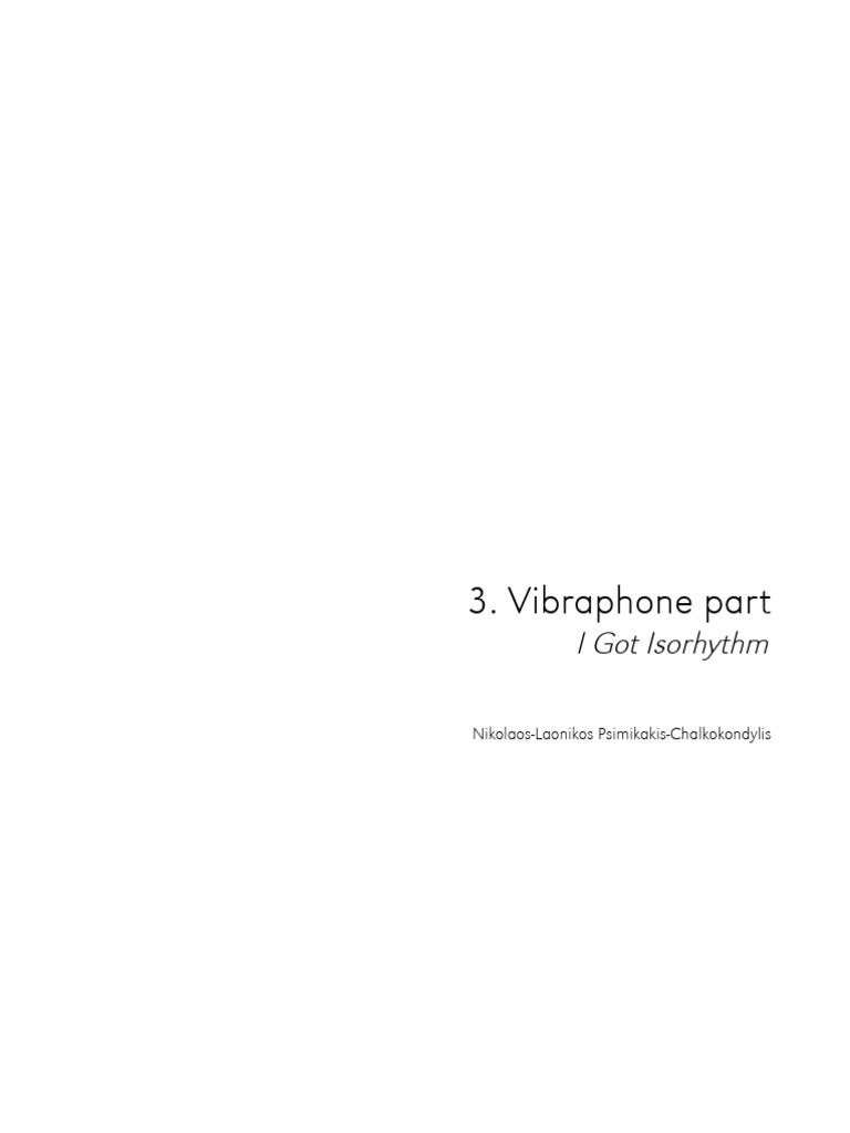 Vibraphone Part: I Got Isorhythm | PDF | Percussion Instruments ...